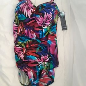 Swim | Multi Color Tropical Print One Piece Bathing Suit | Poshmark